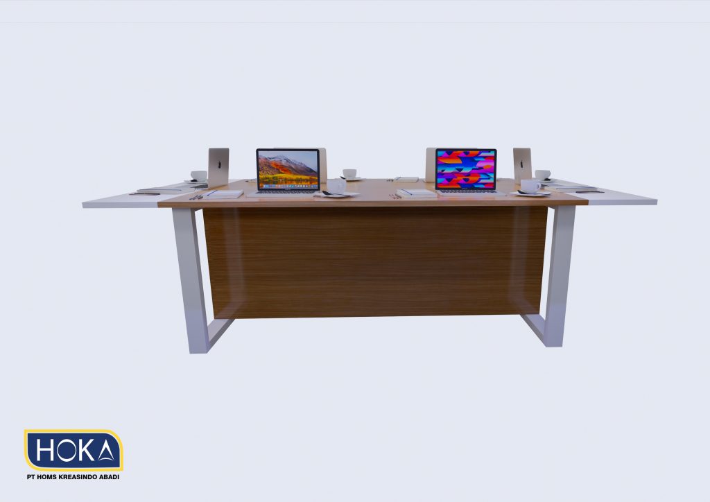 Meja Rapat HOKA HFH-M092 Plywood Finishing HPL Kaki Metal Painting ...