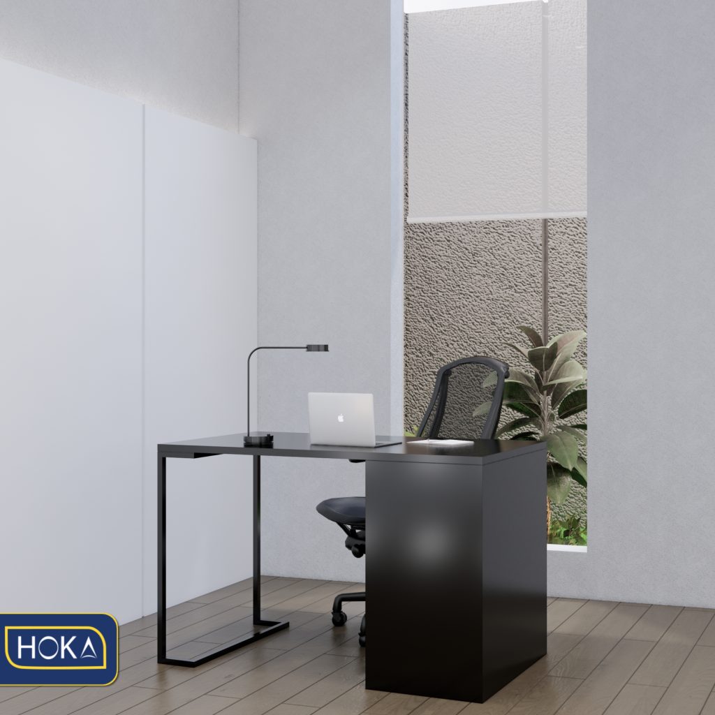 Meja Kantor HOKA HFH-S099 Plywood Finishing HPL Kaki Metal Painting ...